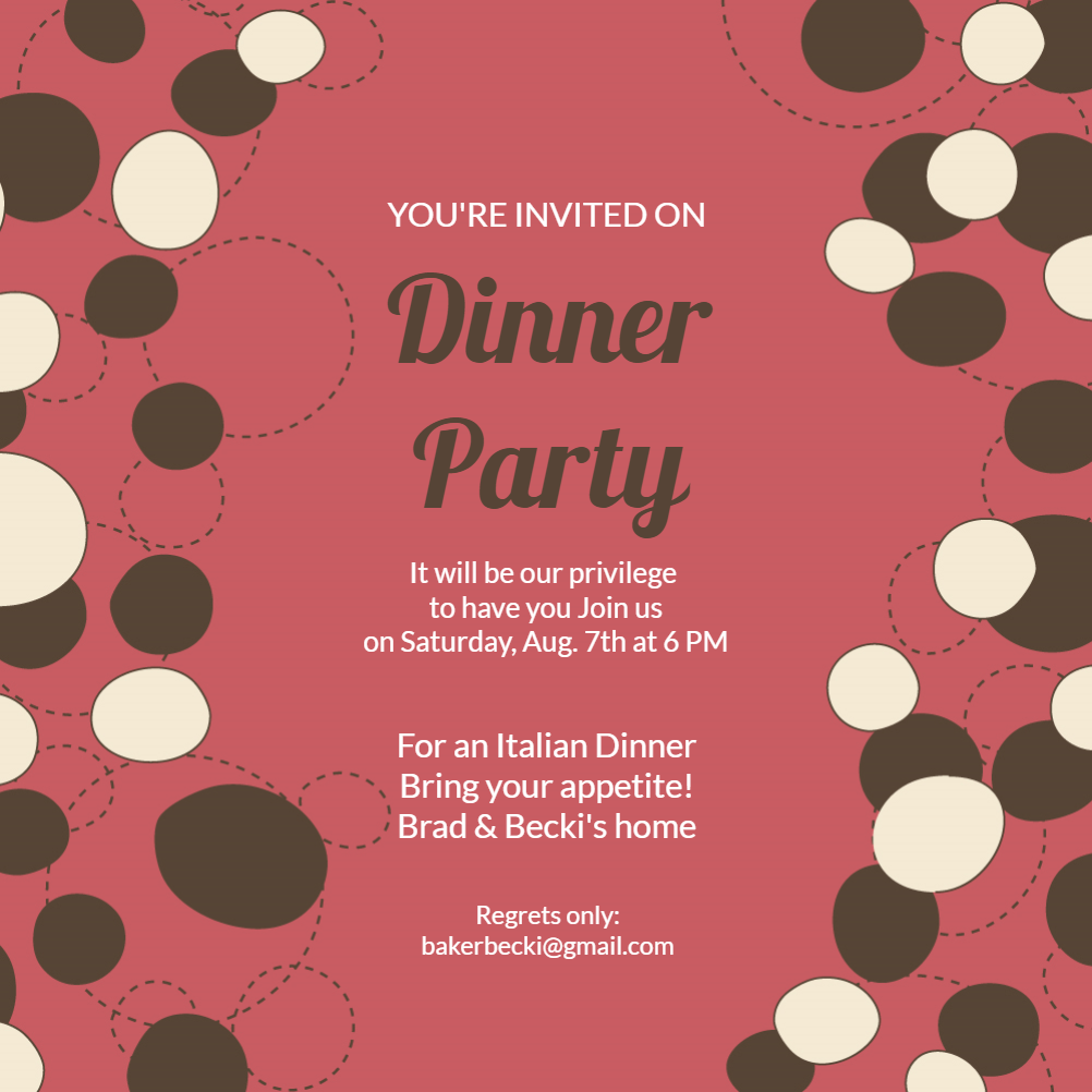 Dinner Party Invitation Template (Free) | Greetings Island