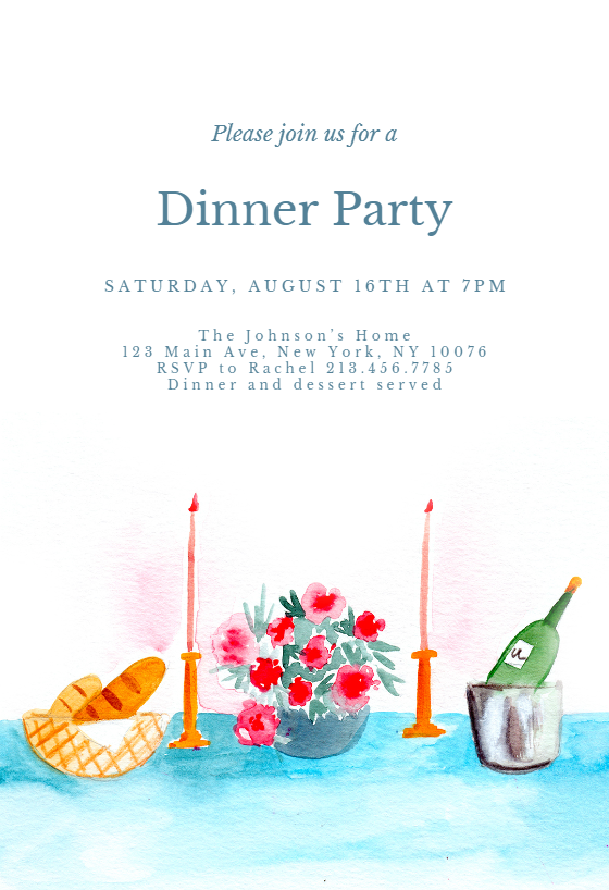 Dinner Plate - Dinner Party Invitation Template (Free) | Greetings Island