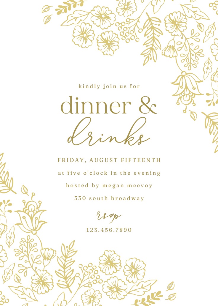 Minimal and elegant - Dinner Party Invitation Template | Greetings Island