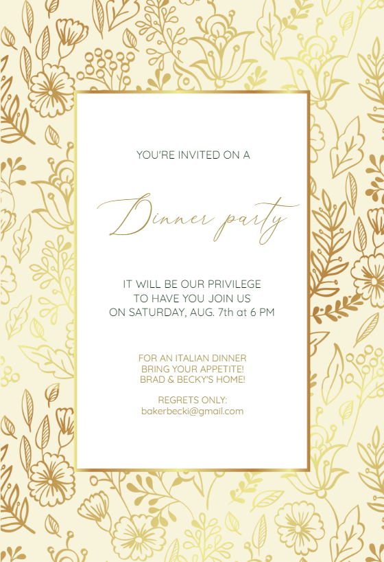 Clean And Classic - Dinner Party Invitation Template (Free) | Greetings ...
