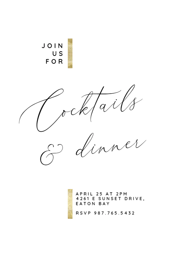 Single File - Dinner Party Invitation Template (Free) | Greetings Island