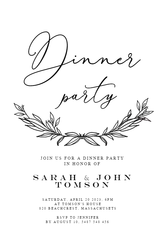 Dinner Party Invitation Templates (Free) | Greetings Island