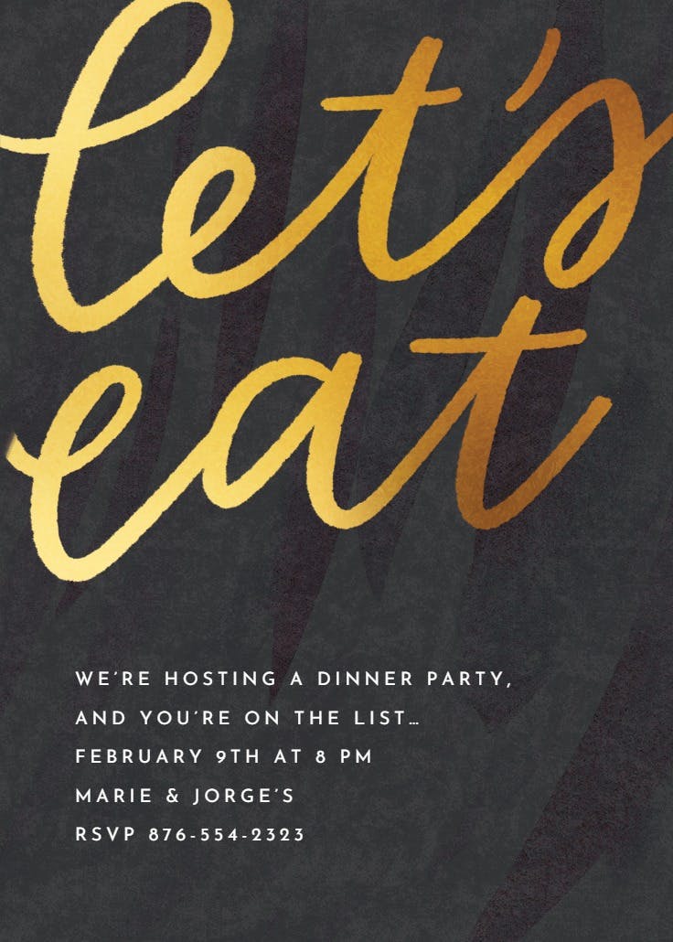 Let's Eat - Dinner Party Invitation Template (Free) | Greetings Island