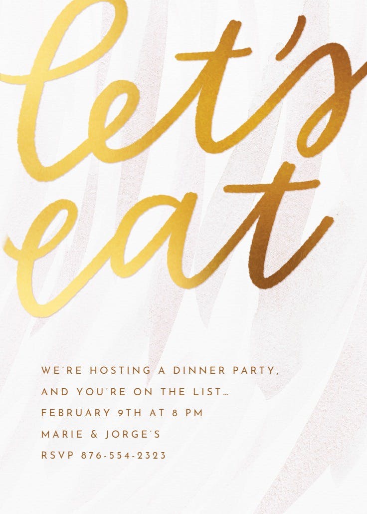 Let's Eat - Dinner Party Invitation Template (Free) | Greetings Island