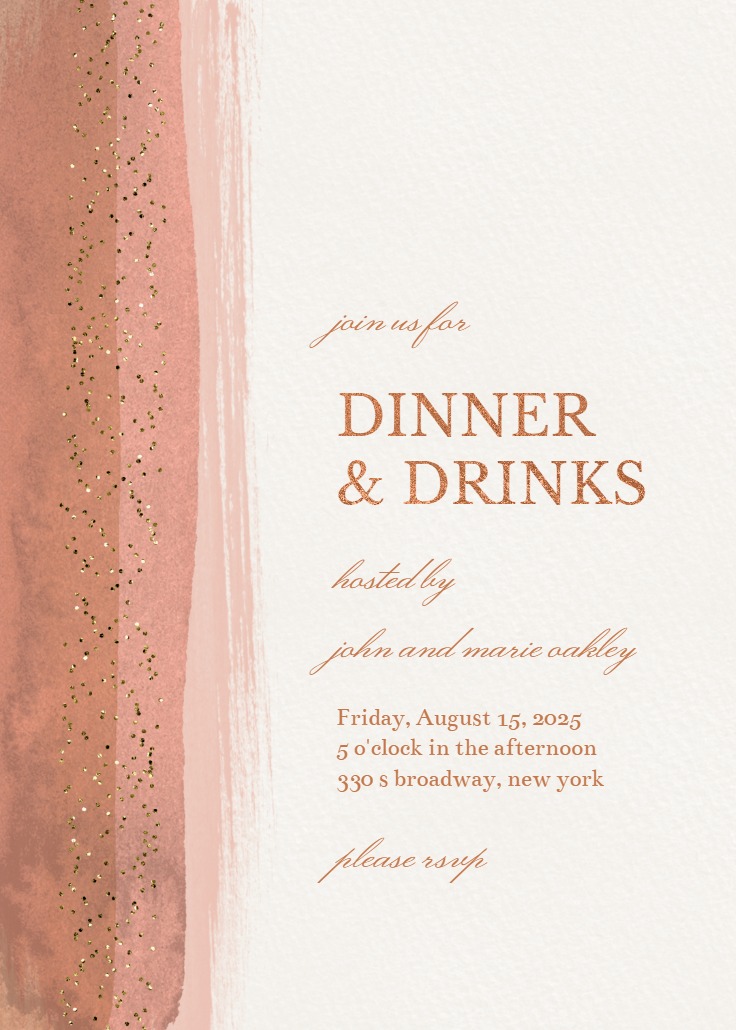 Paint and glitters - Dinner Party Invitation Template | Greetings Island