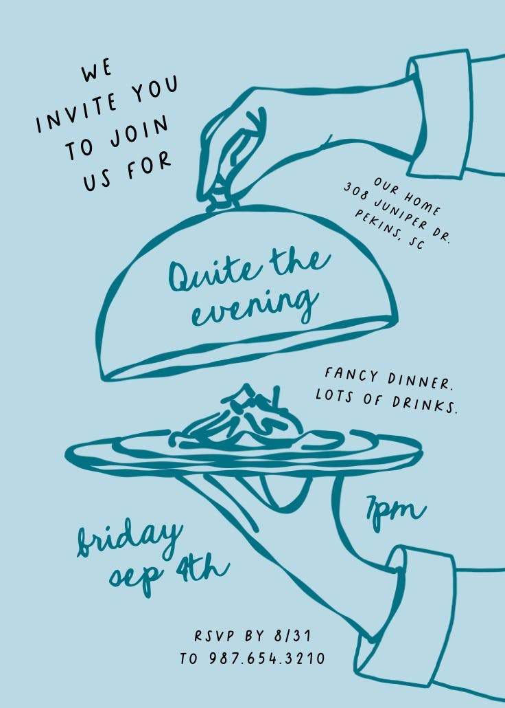 Quite the Evening - Party Invitation Template (Free) | Greetings Island
