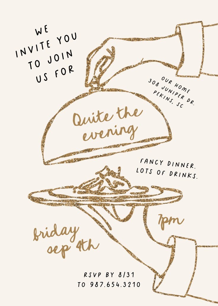 Quite the Evening - Party Invitation Template (Free) | Greetings Island