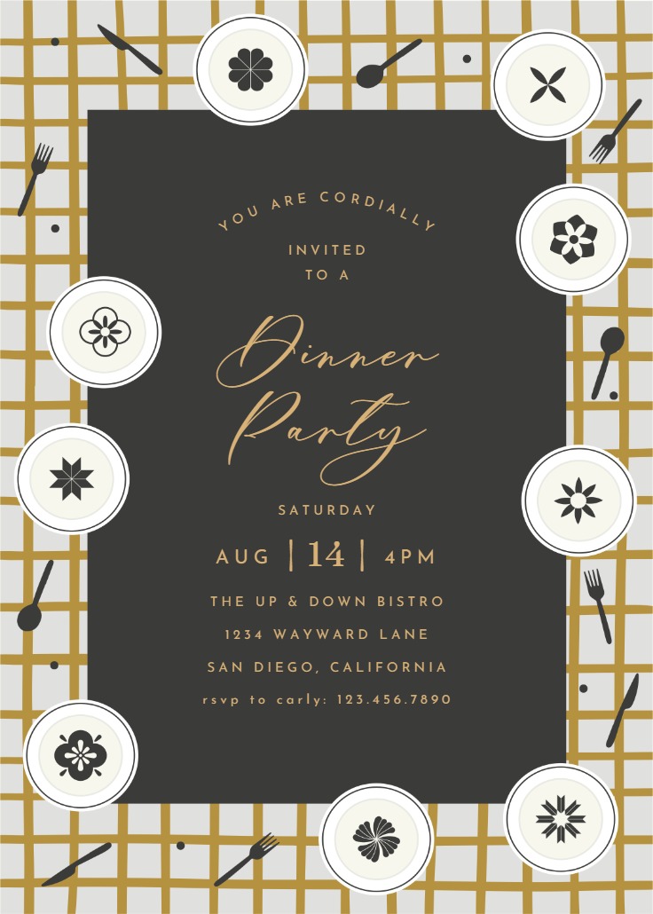 Retro table - Dinner Party Invitation Template | Greetings Island
