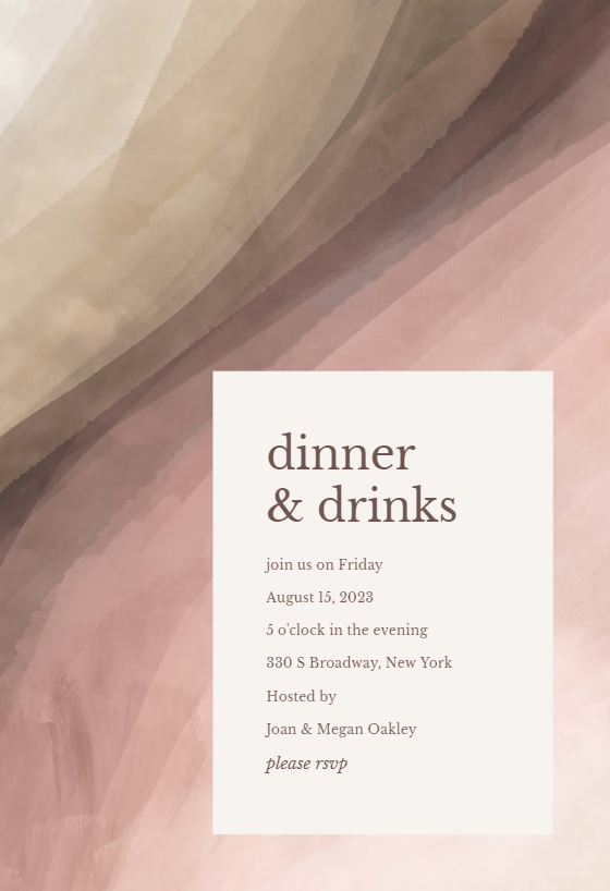 Ribbon Writing - Dinner Party Invitation Template (Free) | Greetings Island