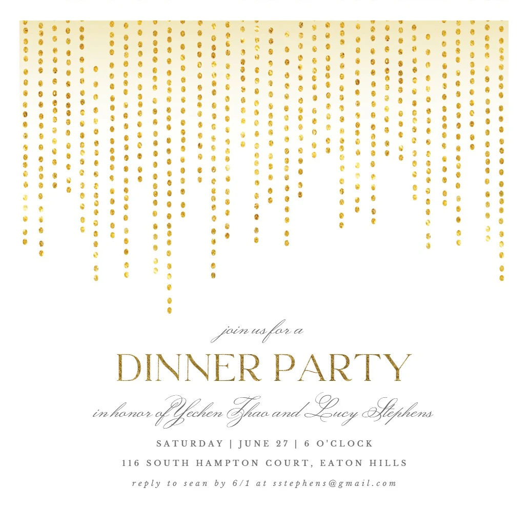 Single File - Dinner Party Invitation Template (Free) | Greetings Island