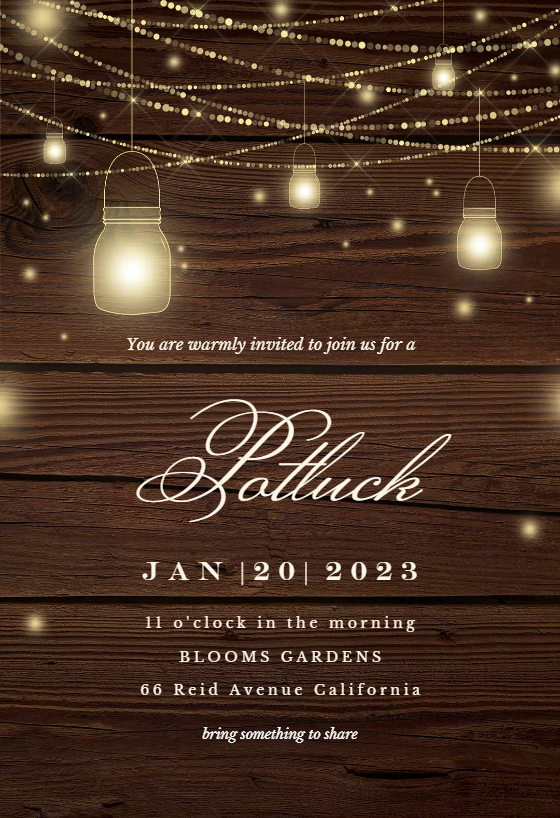 Strings of lights - Party Invitation Template | Greetings Island