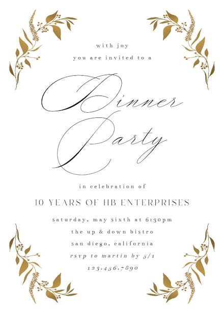 Dinner Party Invitation Templates (Free) | Greetings Island