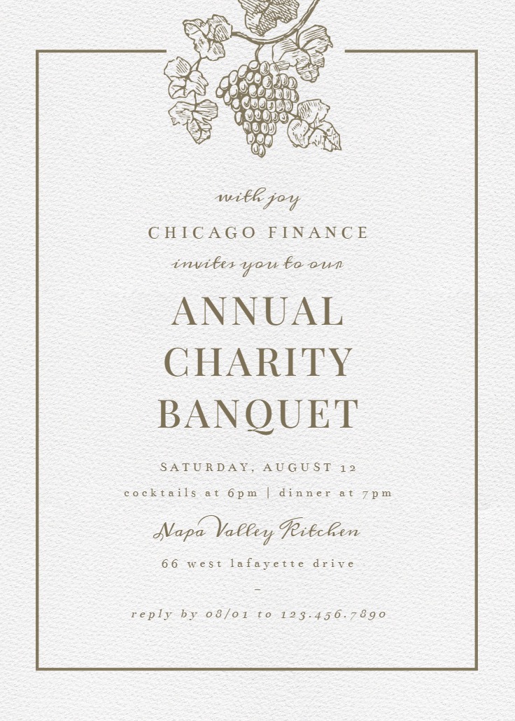 Spring Border - Dinner Party Invitation Template (Free) | Greetings Island