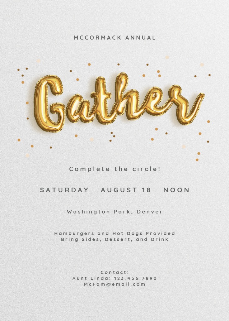 Family Gathering - Family Reunion Invitation Template (Free ...