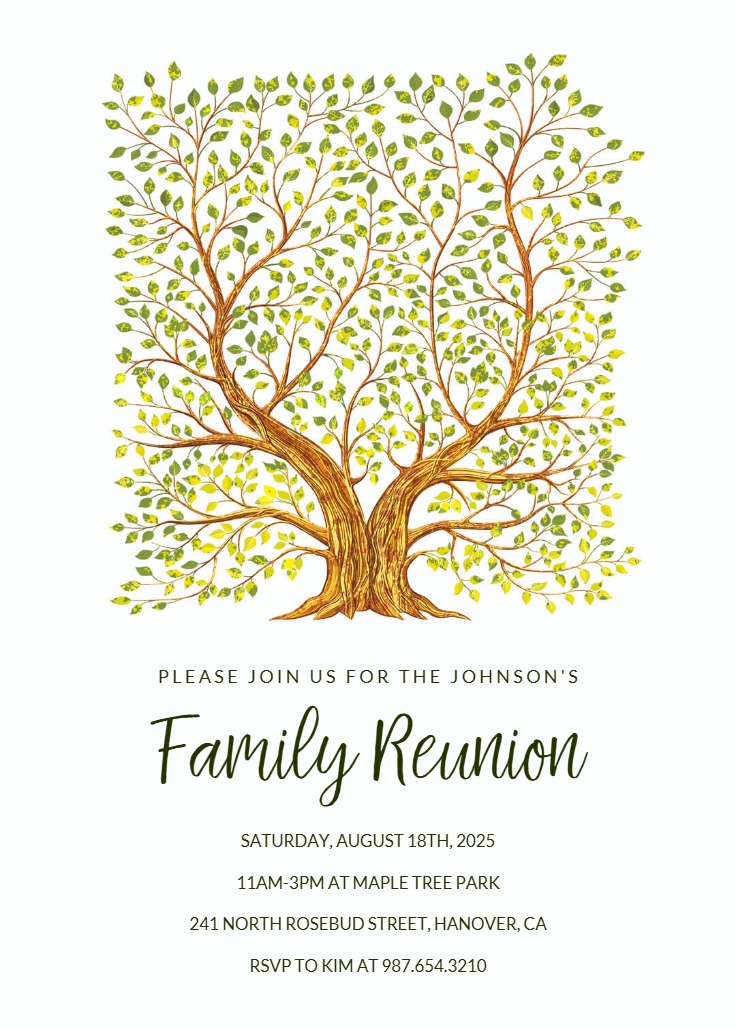 Time for a Family Gathering - Family Reunion Invitation Template (Free ...