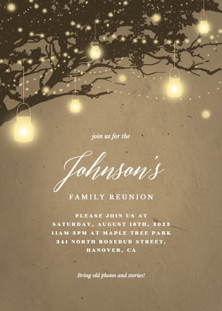 Kraft Branches - Family Reunion Invitation Template | Greetings Island