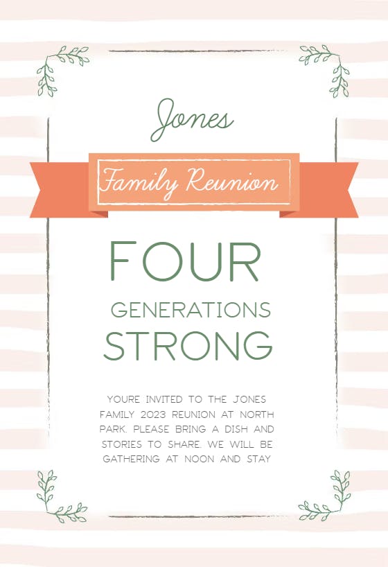 Many Generations - Family Reunion Invitation Template (Free ...