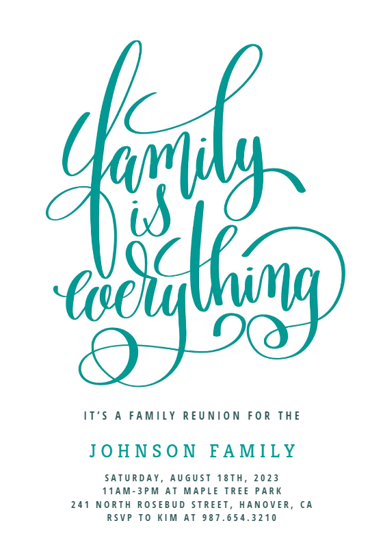 Our Family - Family Reunion Invitation Template (Free) | Greetings Island