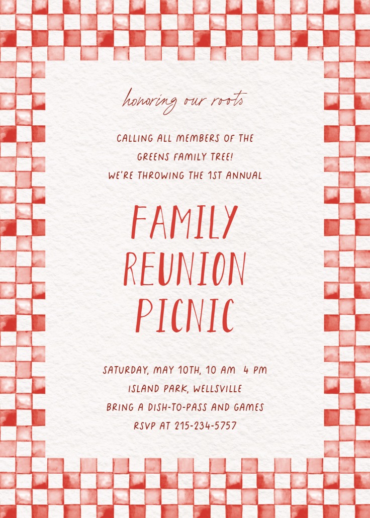 Roll out your Blanket - Family Reunion Invitation Template (Free ...