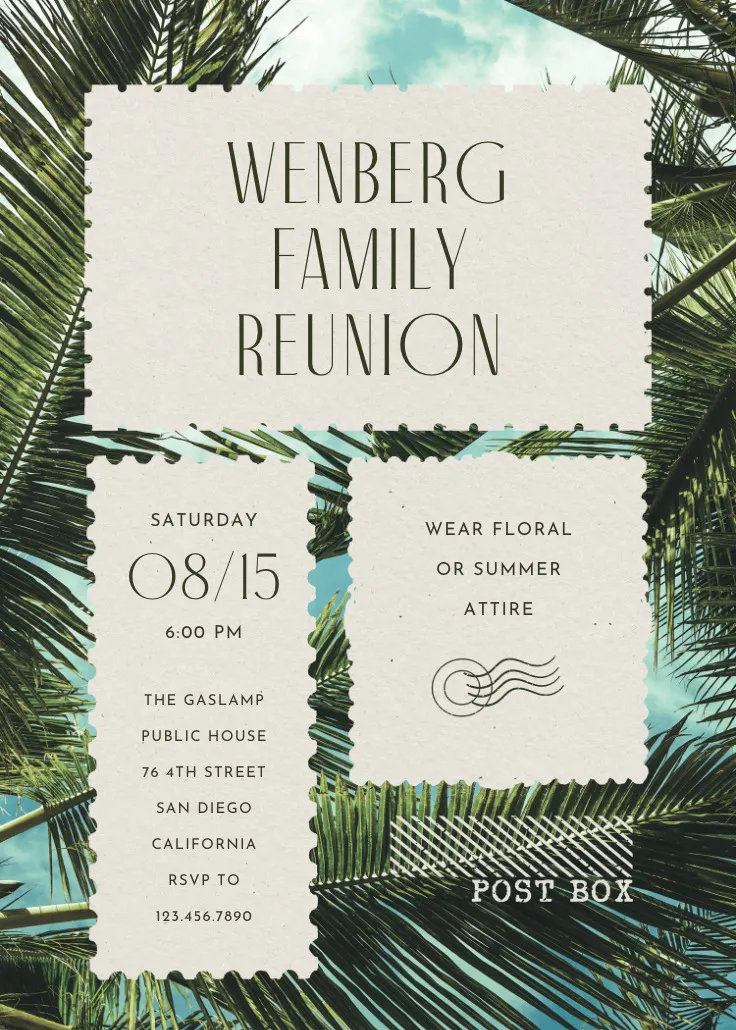 Stamped Reunion - Family Reunion Invitation Template (Free) | Greetings ...