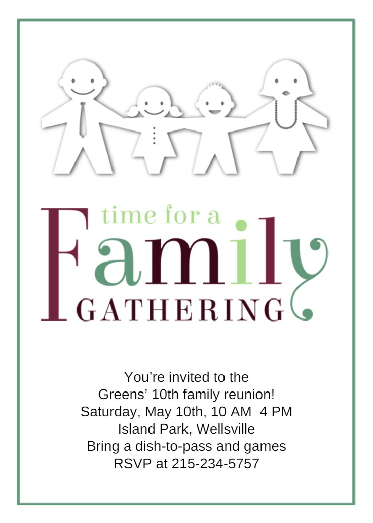 Our Family - Family Reunion Invitation Template (Free) | Greetings Island
