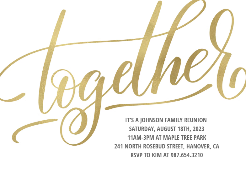 Together - Family Reunion Invitation Template (Free) | Greetings Island