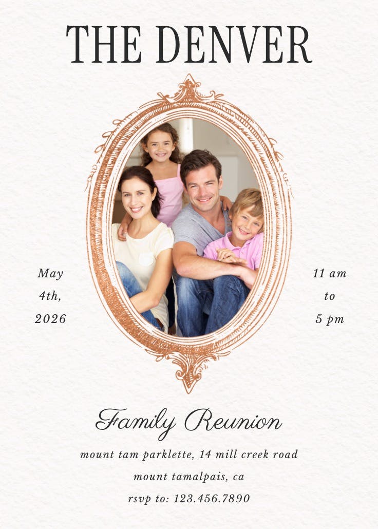 Vintage Frame Doodle - Printable Party Invitation (Free) | Greetings Island