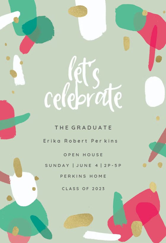Abstract Clutter - Graduation Party Invitation Template (Free ...