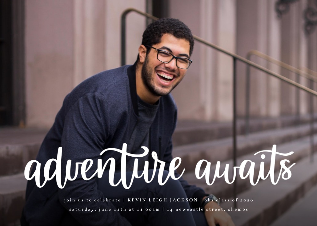 Adventure Awaits - Graduation Party Invitation Template (Free ...