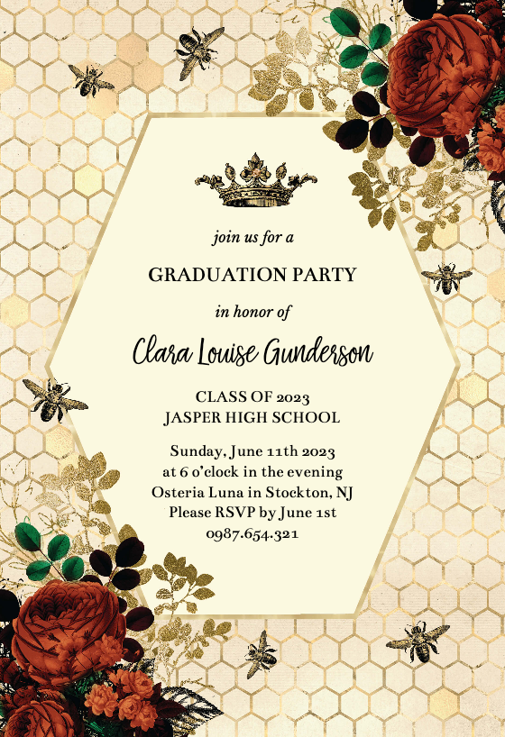 Bee-Ing Together - Graduation Party Invitation Template | Greetings Island