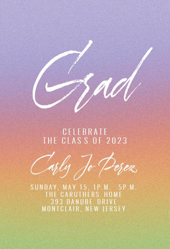 Big Text - Graduation Party Invitation Template (Free) | Greetings Island