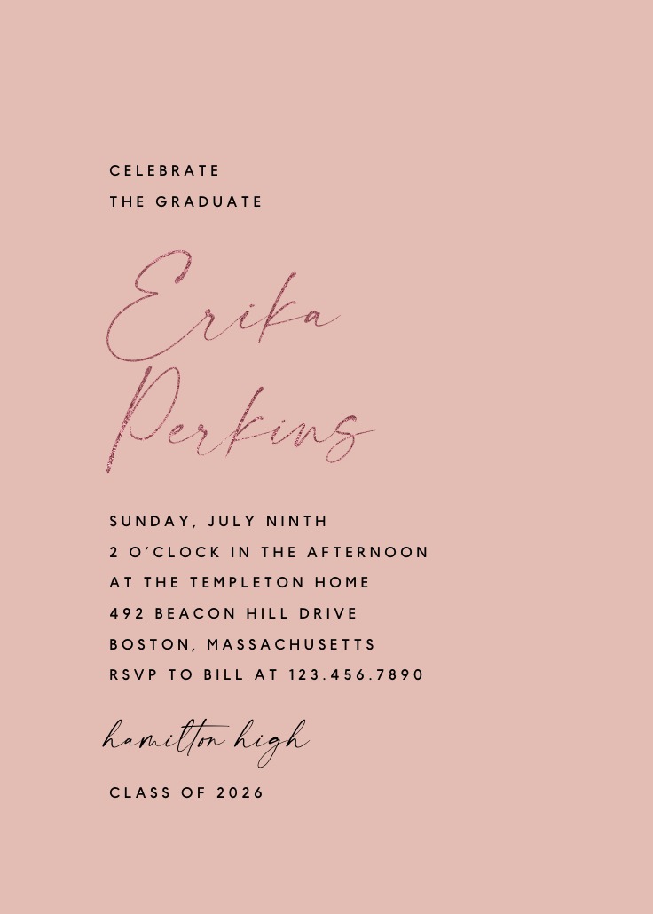 Calligraphy names - Graduation Party Invitation Template (Free ...