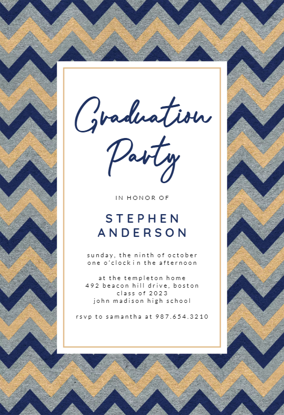 Chevron Points - Graduation Party Invitation Template (Free ...