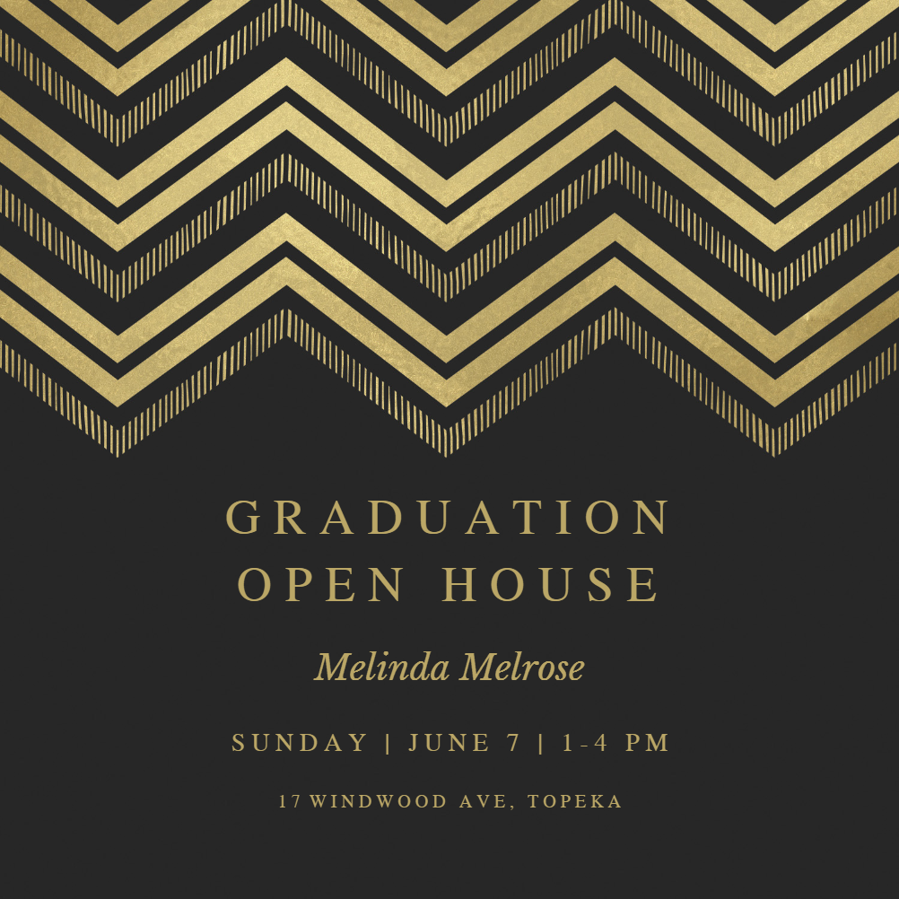 Chevron Points - Graduation Party Invitation Template (Free ...