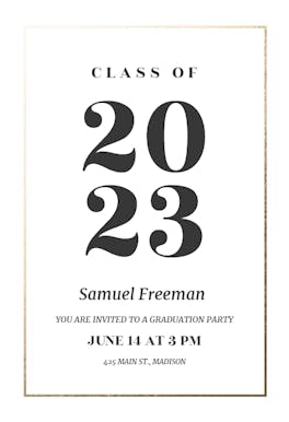 Elegant big numbers - Free Graduation Party Invitation Template ...