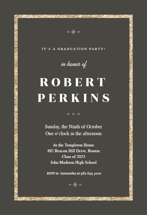 Calligraphy names - Graduation Party Invitation Template (Free ...