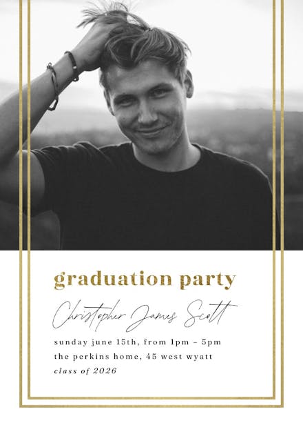 Golden Ivy - Graduation Party Invitation Template | Greetings Island