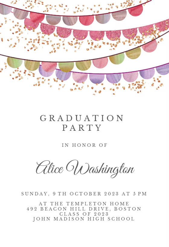 Summer Graduation Party - Graduation Party Invitation Template (Free ...