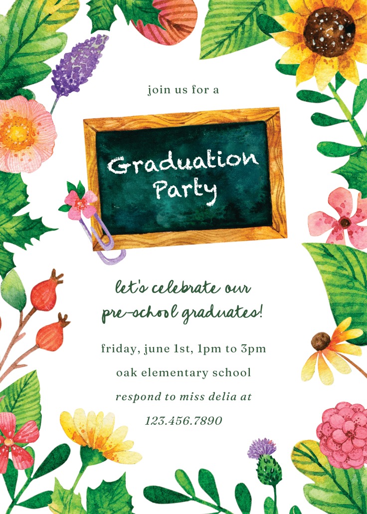 Big rainbow and sky - Graduation Party Invitation Template | Greetings ...