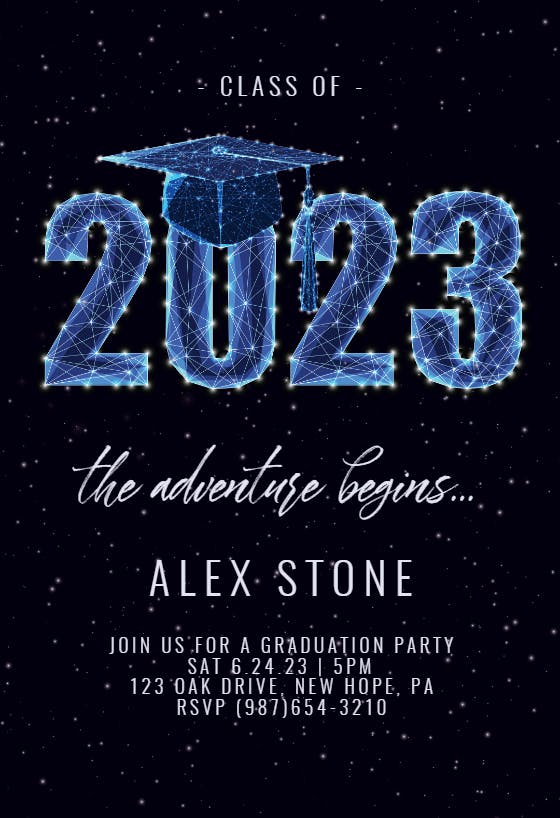 Futuristic Graduation - Graduation Party Invitation Template (Free ...