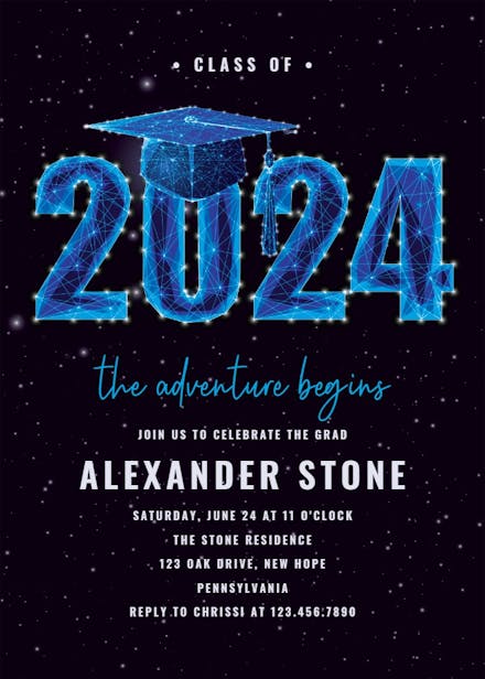 Futuristic Graduation - Graduation Party Invitation Template (Free ...