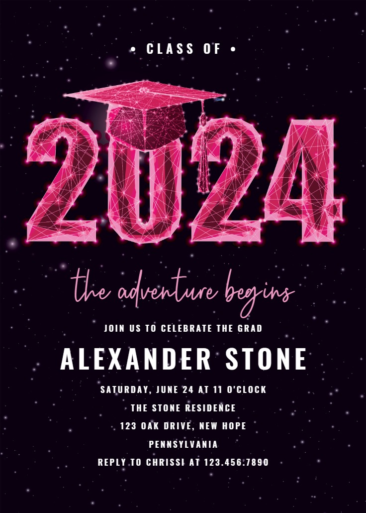 Futuristic Graduation - Graduation Party Invitation Template (Free ...