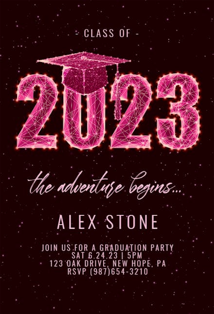 Futuristic Graduation - Graduation Party Invitation Template (Free ...