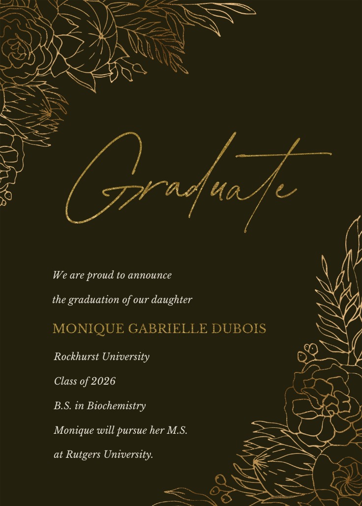Gilded Lines - Graduation Party Invitation Template | Greetings Island