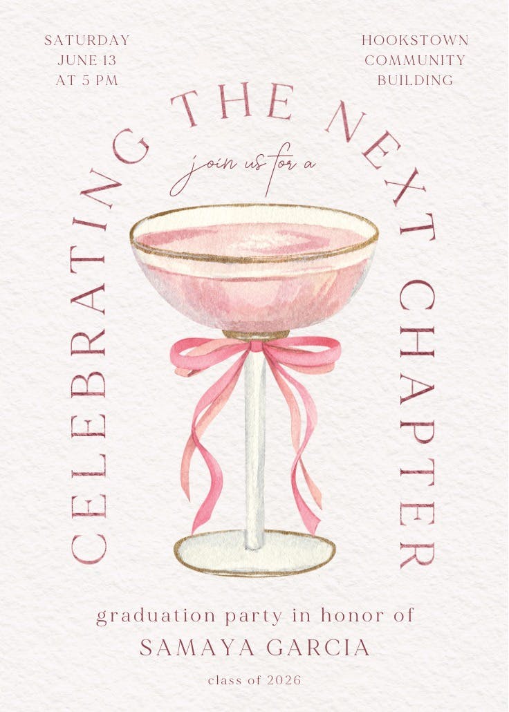 The Pink Chapter - Graduation Party Invitation Template (Free ...