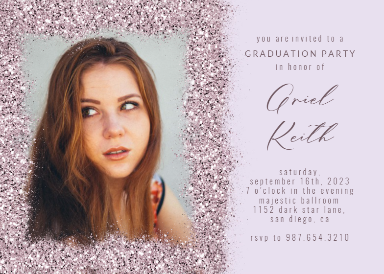 Glitter Abstract - Graduation Party Invitation Template (Free ...