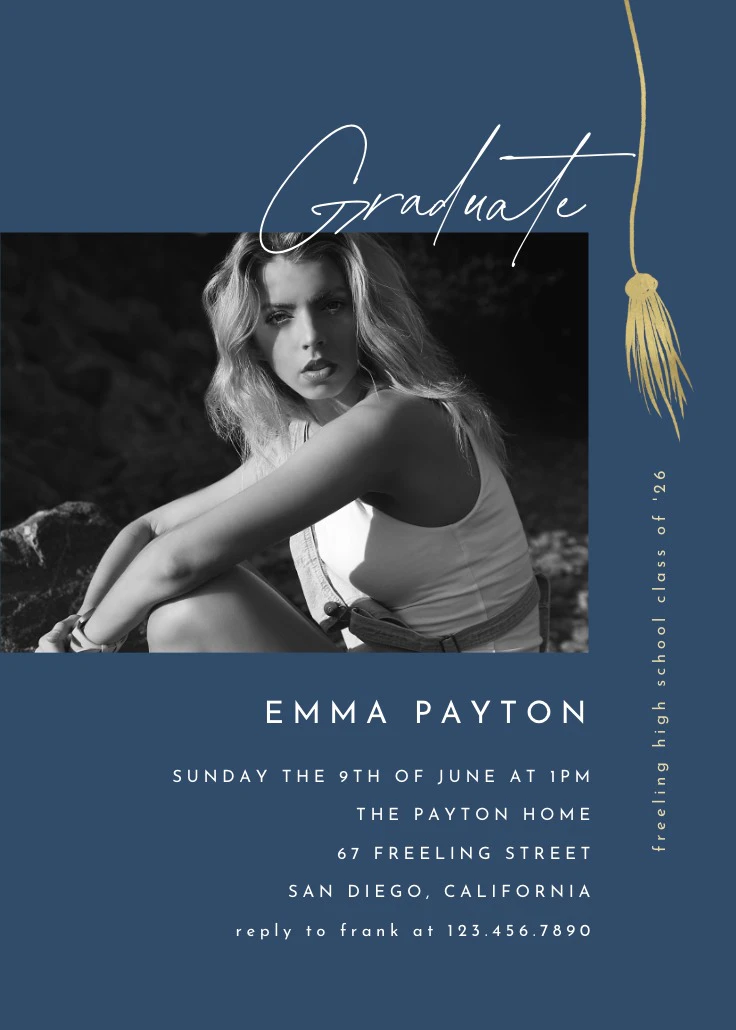 Golden Tassel - Graduation Party Invitation Template | Greetings Island