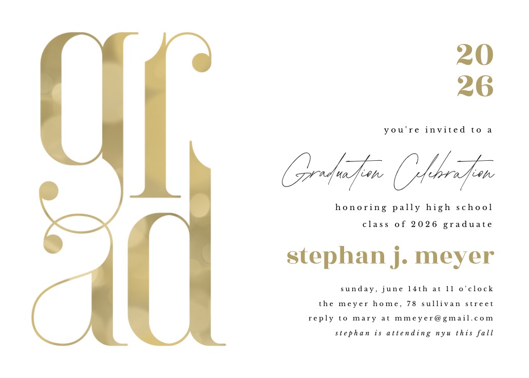 Grad script - Graduation Party Invitation Template (Free) | Greetings ...