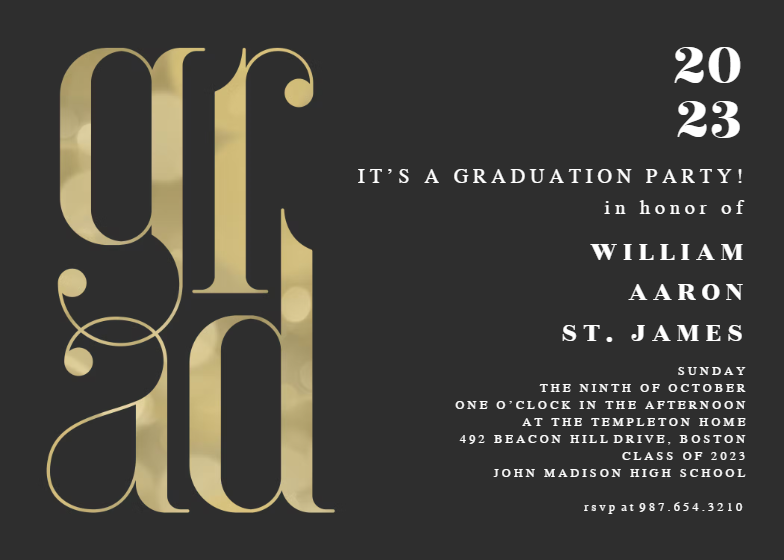 Grad Script - Graduation Party Invitation Template (Free) | Greetings ...