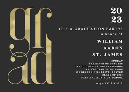 Grad Script - Graduation Party Invitation Template (Free) | Greetings ...